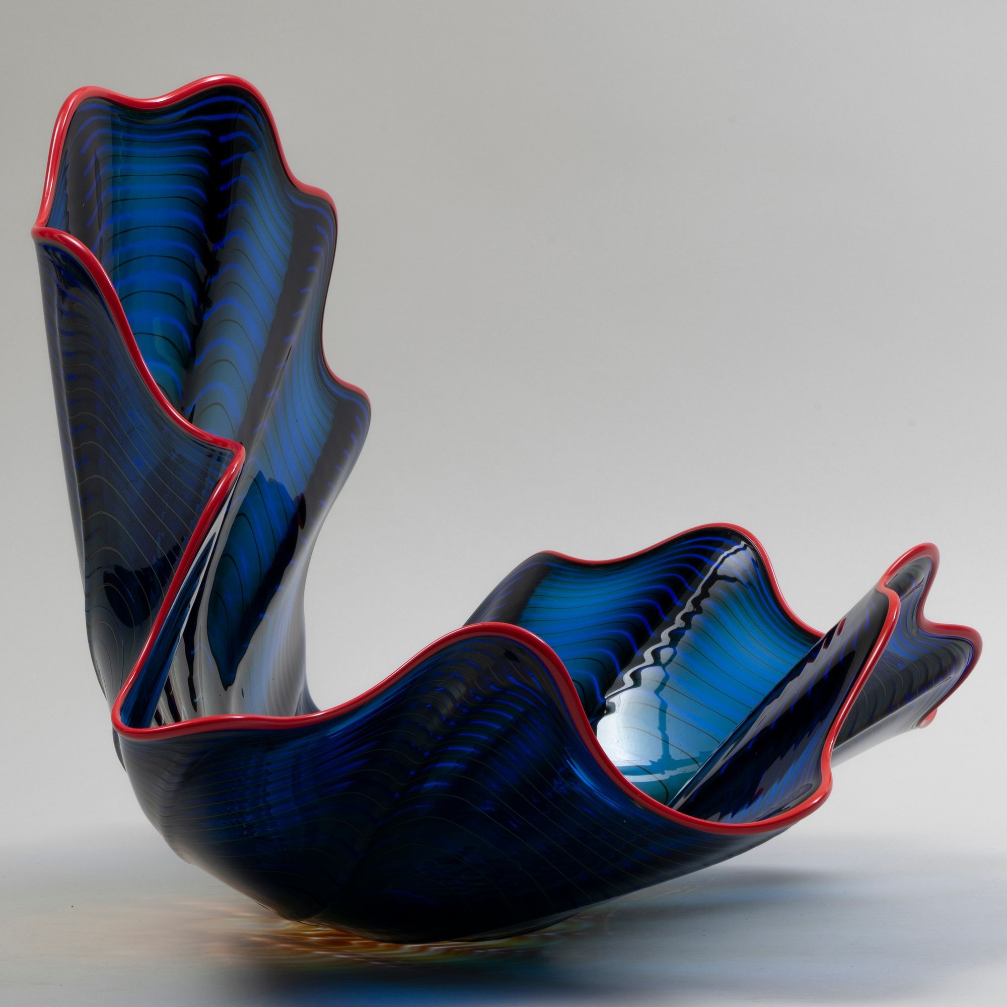 Dale Chihuly | Vivid Blue Persian Set with Bright Red Lip Wrap (1994 ...