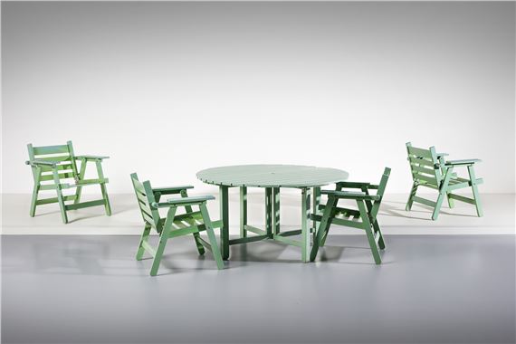 Carlo Hauner | Four folding armchairs and a table for Fratelli Reguitti ...