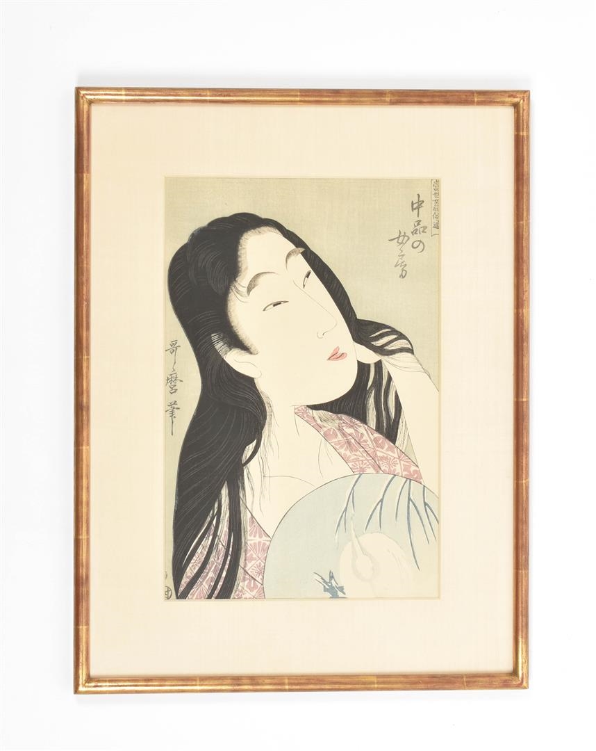Kitagawa Utamaro II | Triptych: Famous Product: Mount Fuji White Sake ...