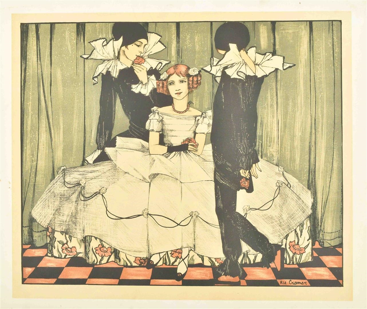 Rie Cramer | Three works : various watercolors of playing children ...