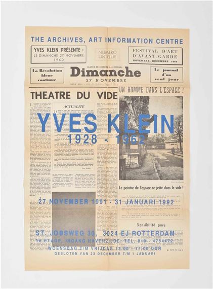 Yves Klein | Exhibition poster for 'Yves Klein 1928-1962', held at The ...