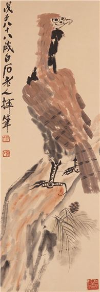 Qi Baishi | Scroll painting depicting a bird of pray | MutualArt