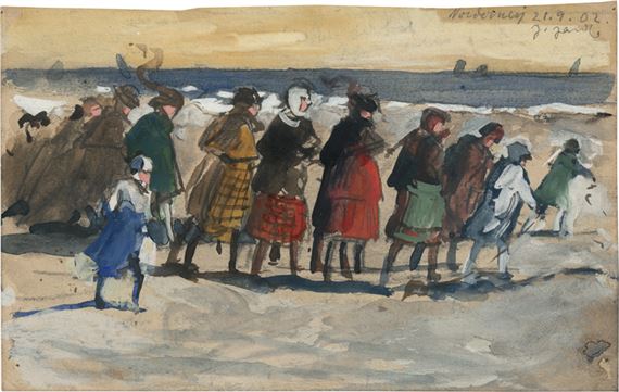Jacob Julius | Steife Briese am Strand von Norderney (1902) | Artwork ...