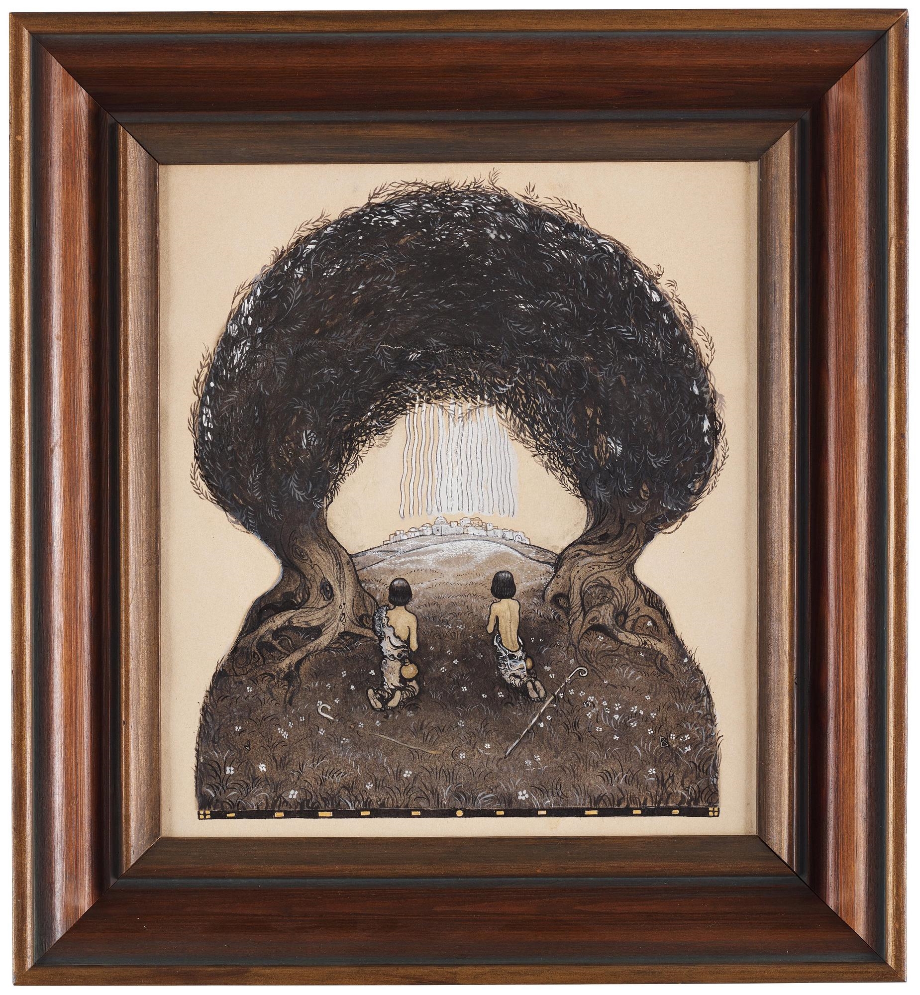 John Bauer | Two young shepherds outside the city walls | MutualArt