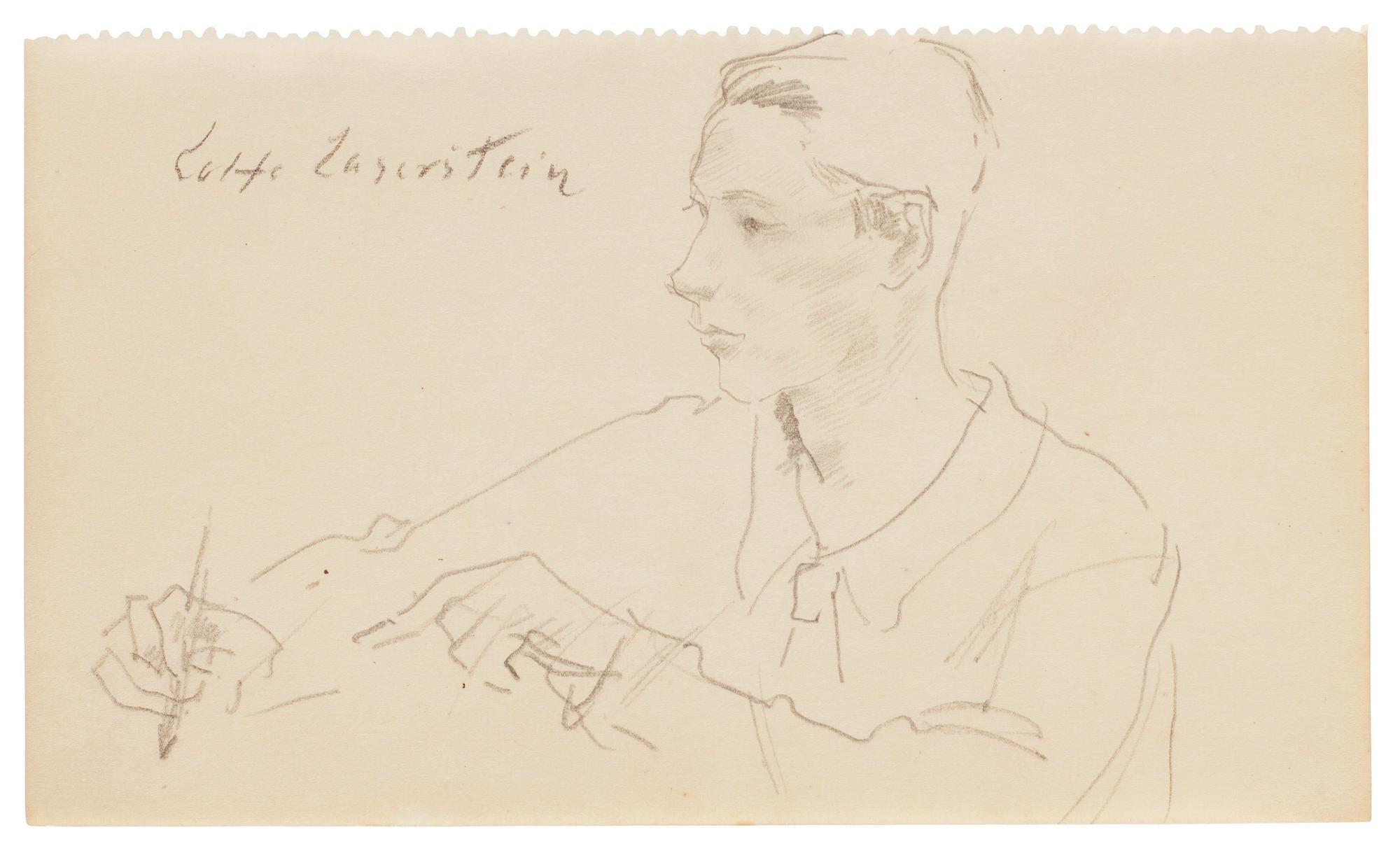 Lotte Laserstein | TRAUTE ROSE MIT ROTER KAPPE UND KARIERTER BLUSE ...