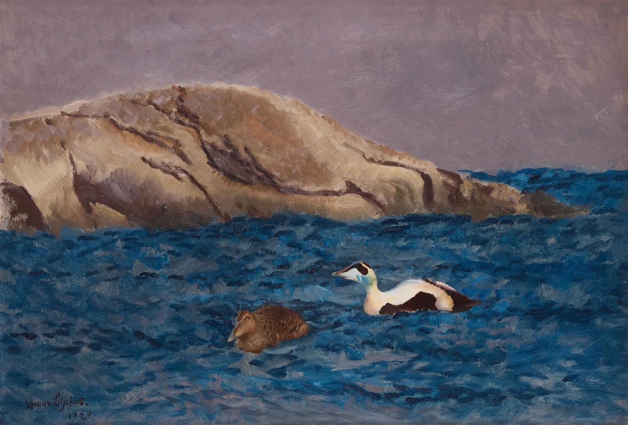 Bruno Liljefors | Bean Geese in a marshy Landscape (1921) | MutualArt