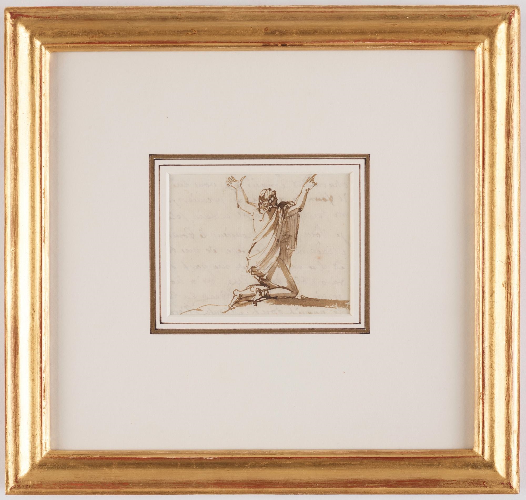 Carl August Ehrensvärd | Kneeling Man (Illustration from a letter ...