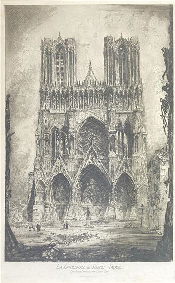 Louis Orr | Le Cathédrale de Reims / Façade (1917) | MutualArt