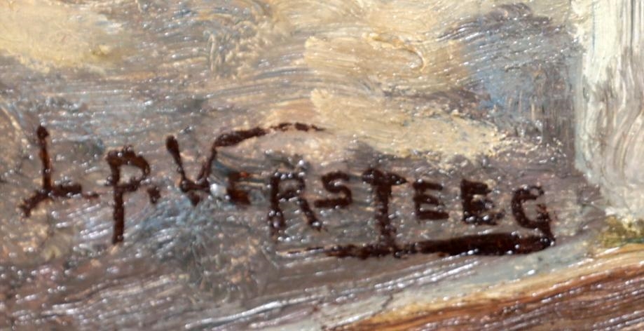 Leonard Pieter Versteeg | Huisjes en bootje langs het water | MutualArt