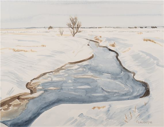 Lissa Calvert | Untitled - Winter Landscape with Stream (1992) | MutualArt