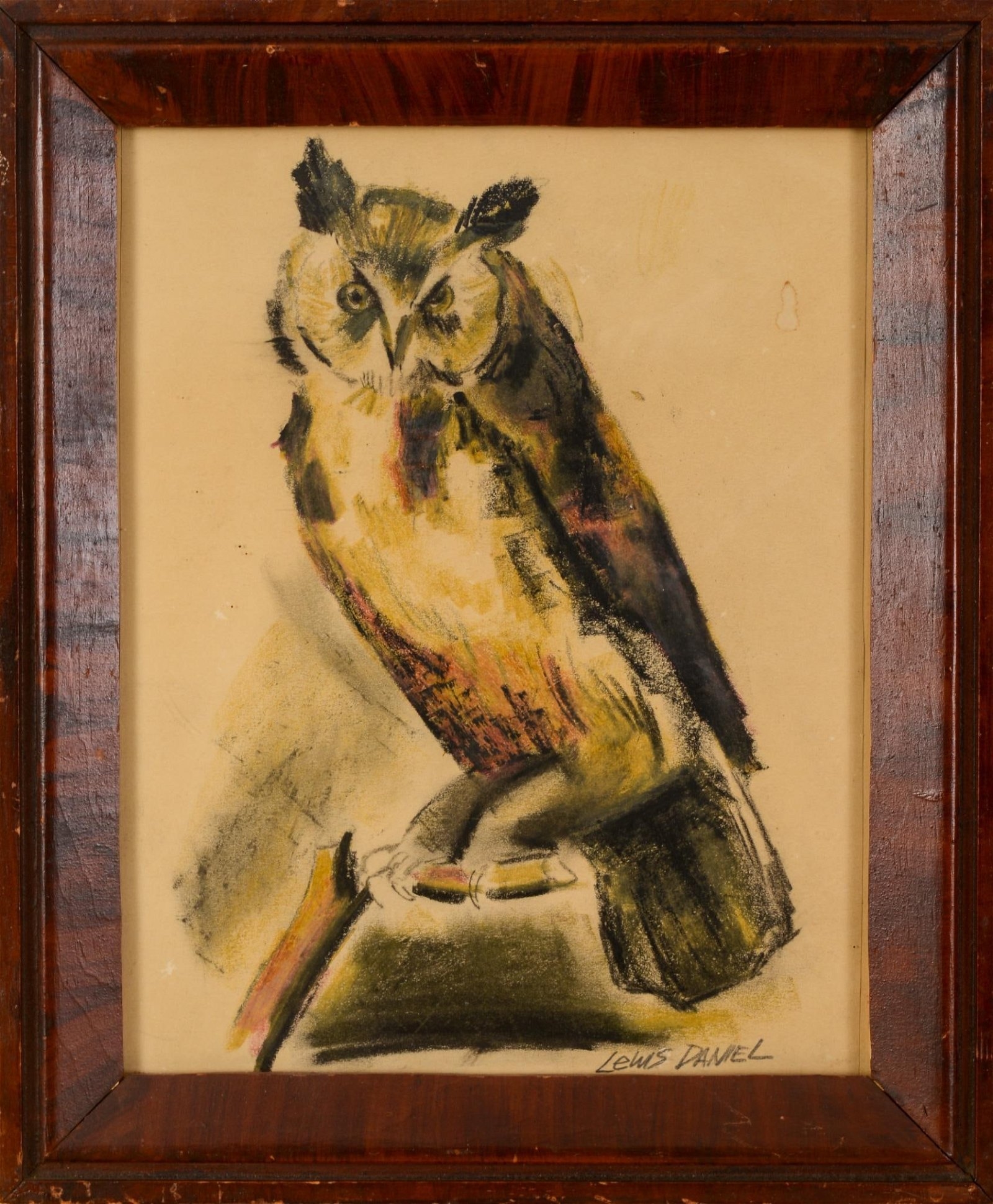 Lewis Daniel | PASTEL OF AN OWL SIGNED LEWIS DANIEL | MutualArt