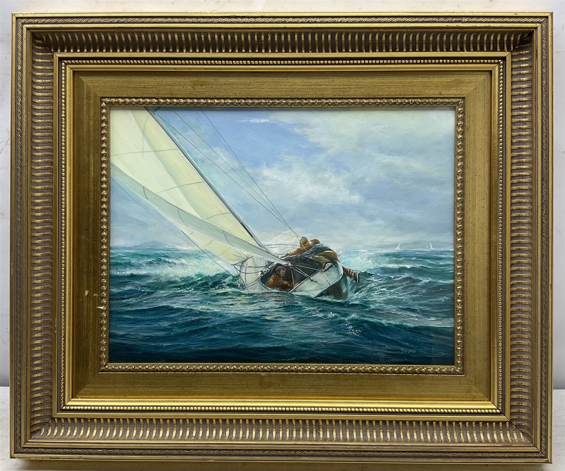 Brian Mays | Yacht at Full Tilt in Choppy Waters | MutualArt