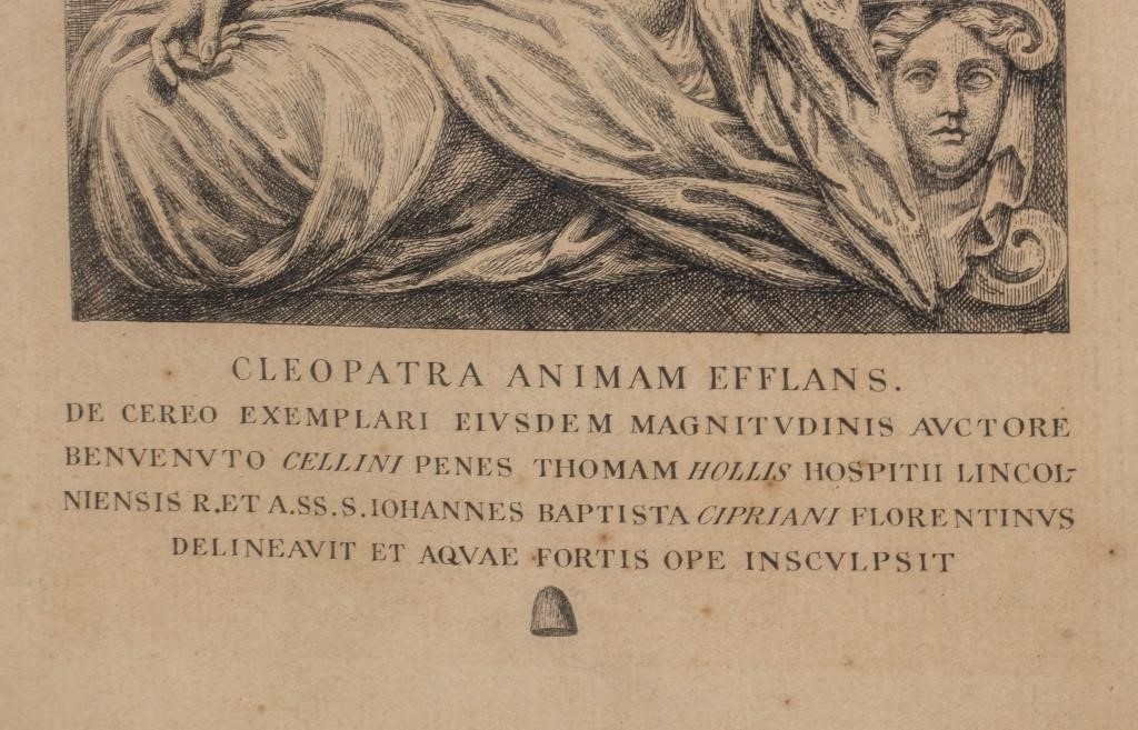 Benvenuto Cellini | Cipriani After Cellini Death of Cleopatra Etching ...