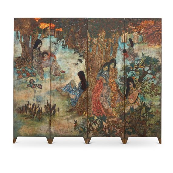 Tran Van Ha | i. Women in a garden ii. Procession scene i. 花園中的女子 ii ...