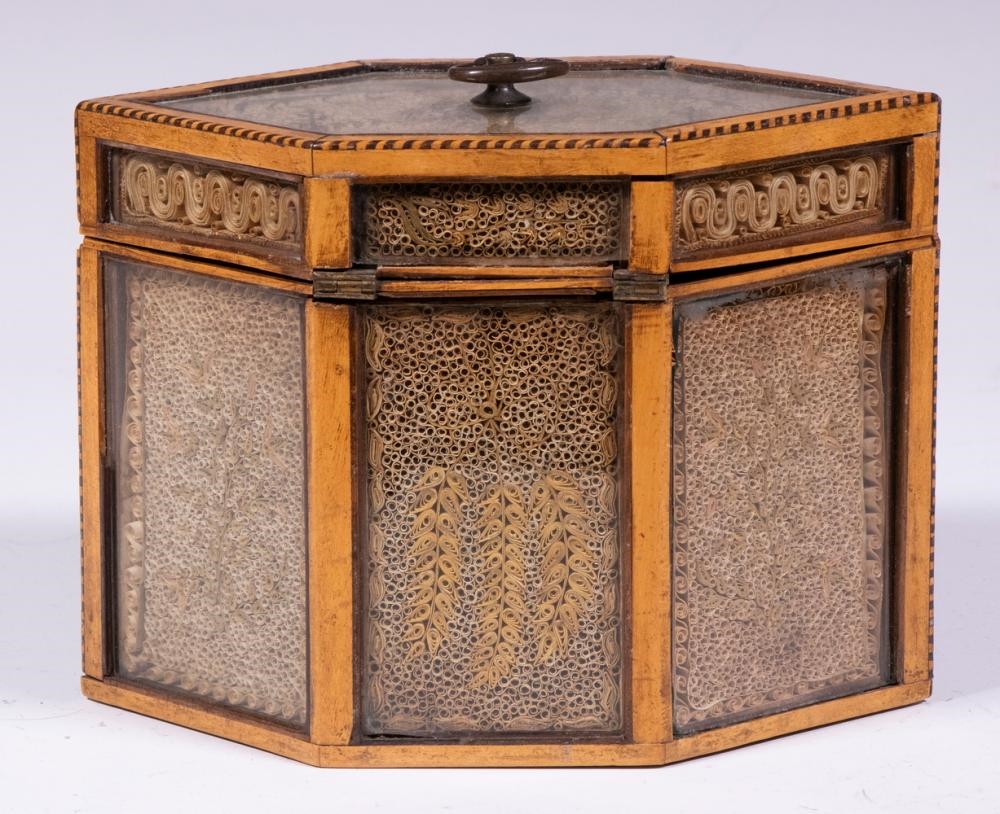 Henderson | RARE GEORGE III PERIOD QUILLWORK TEA CADDY (18) | MutualArt