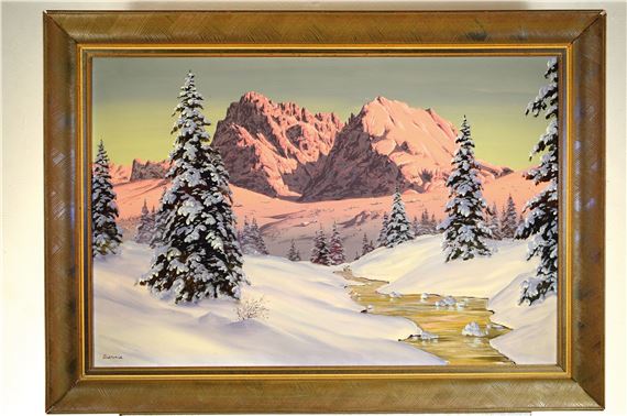 Hans S. Barma | Alpenglow near Plattkofel (1960) | MutualArt