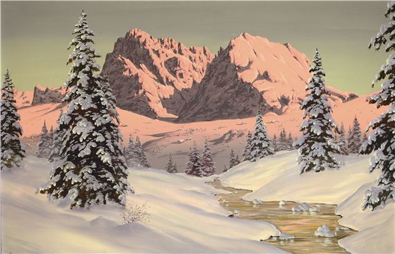 Hans S. Barma | Alpenglow near Plattkofel (1960) | MutualArt