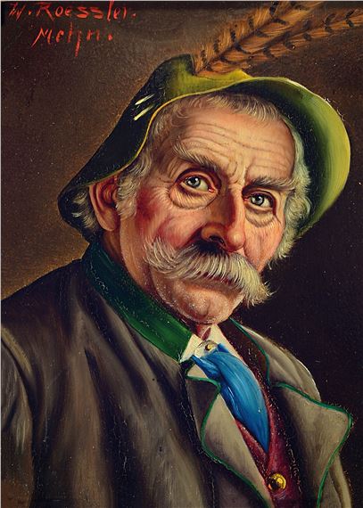 Walter Rössler | two portraits of farmers with hat (1893 - 1960 ...