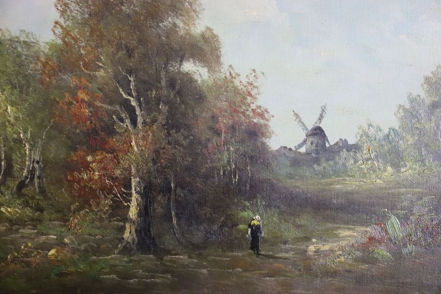 L. Henry | L.HENRY (1881-1916). Ecole de Barbizon. Paysage animé ...