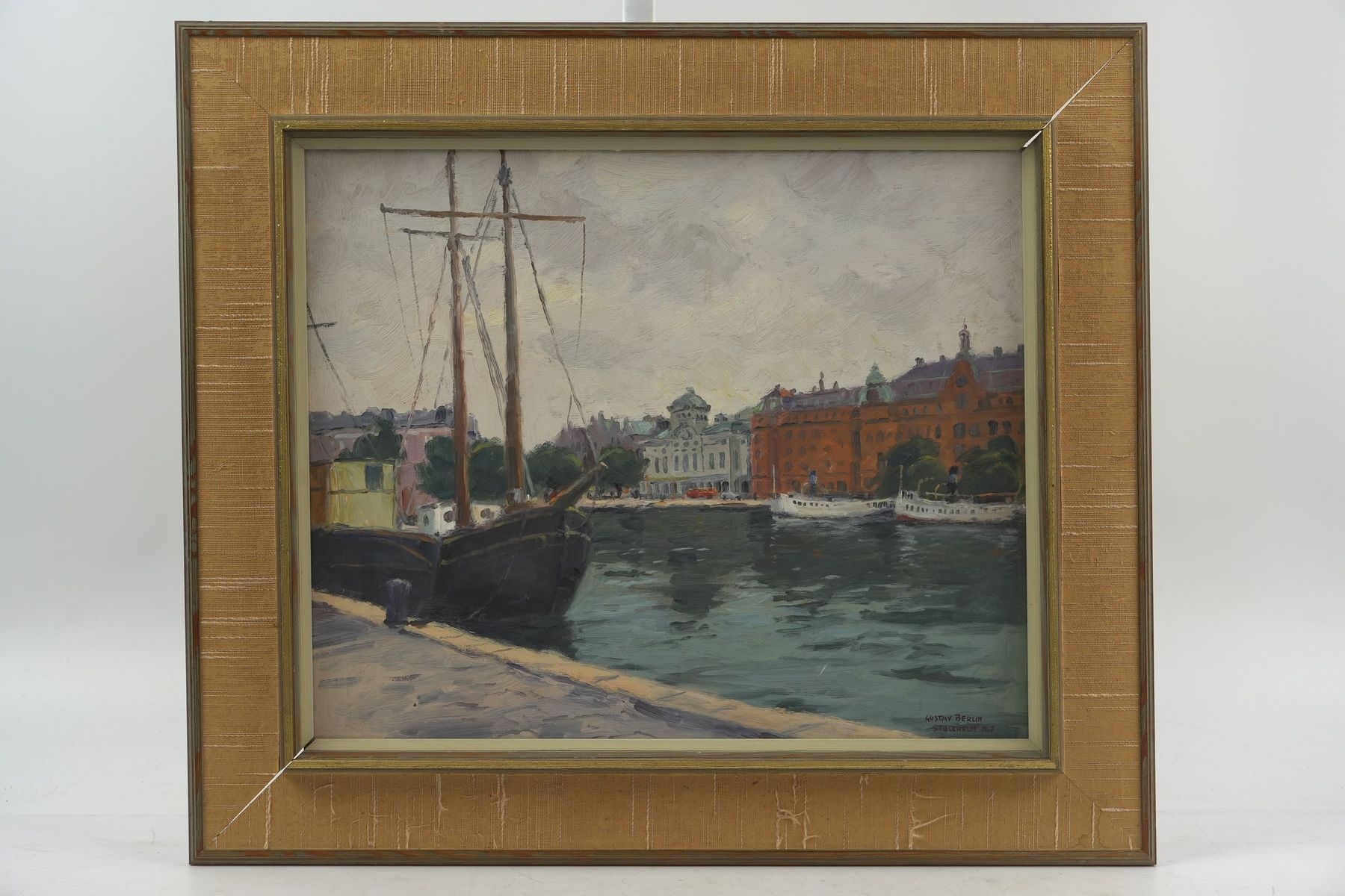 Gustav Berlin | 526. GUSTAV BERLIN (1905–1988), olja på pannå, Gamla ...
