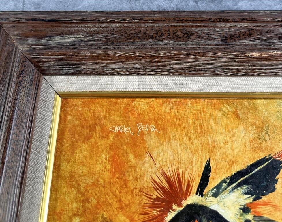 Charles Bear | Charles Bear Montana Indian Oil Painting (1850s) | MutualArt