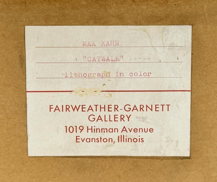 Max Kahn | Max Kahn Catwalk Lithograph | MutualArt