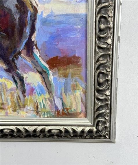Kat Houseman | Kat Houseman Oil on Board Moose Painting (2005) | MutualArt