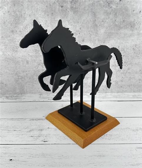 Charles Ringer | Charles Ringer Kinetic Horses Sculpture | MutualArt