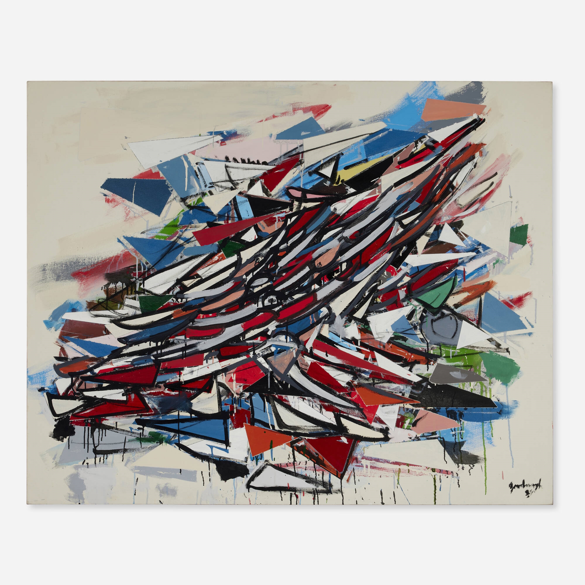 Robert Goodnough | Colors on Pale Yellow (1974) | MutualArt