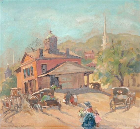 Mattie Lietz | MATTIE LIETZ (ILLINOIS 1893-1956) GALENA OIL ON BO ...