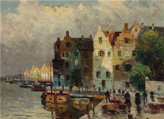 Rudolf Weber | RUDOLPH WEBER (1872-1949) QUAY DE ROTTERDAM (Late 19th ...