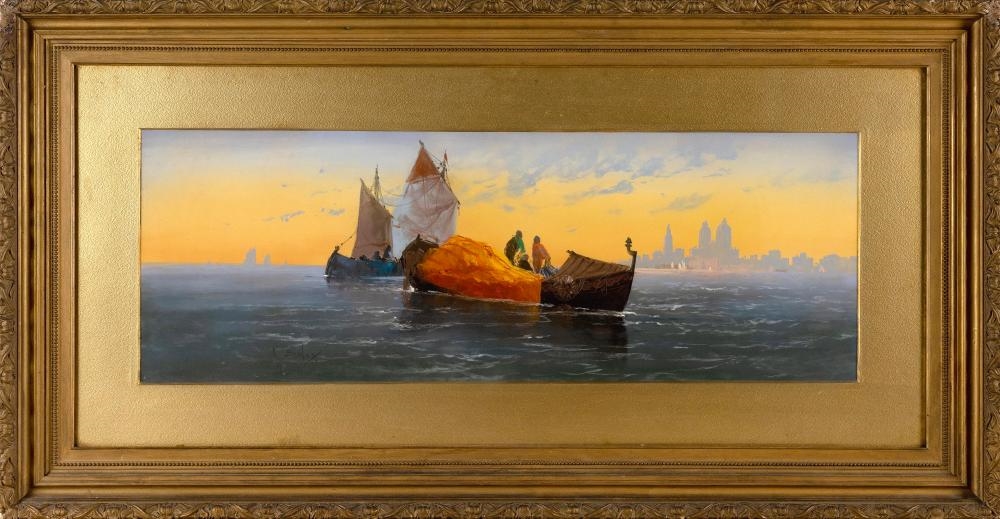 Clarence E. Braley | Fishing boats off the coast of Venice | MutualArt
