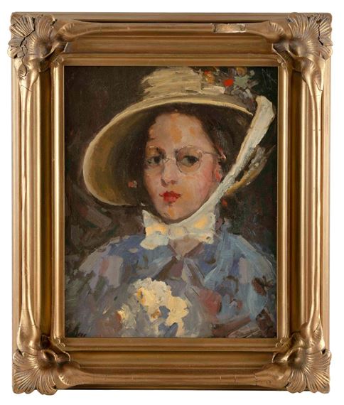 Alexander Levy | Portrait of a woman in a bonnet | MutualArt