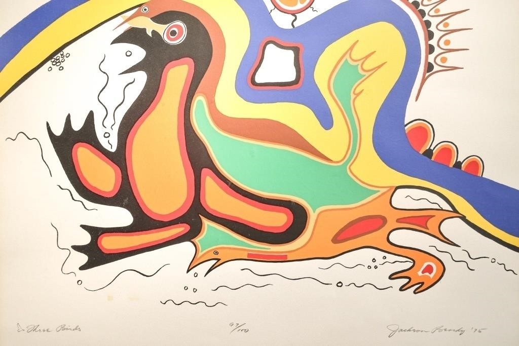 Jackson Beardy | Colour lithograph. “Free Birds”. 20 x 24”. #67/100 ...