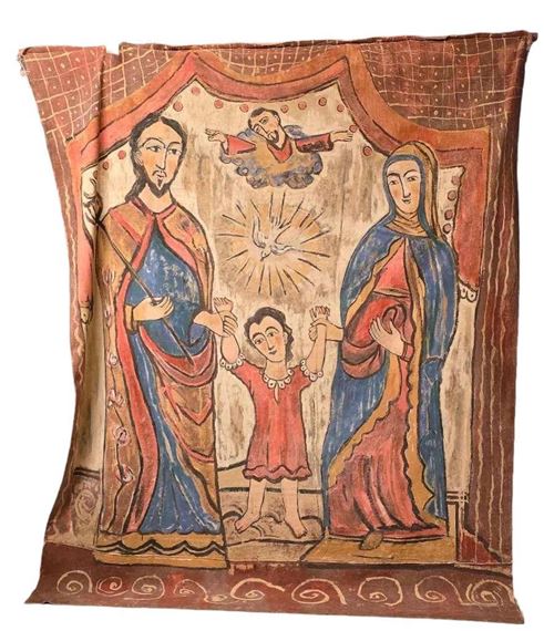 Agnes C. Sims | Holy Family Painted Textile | MutualArt