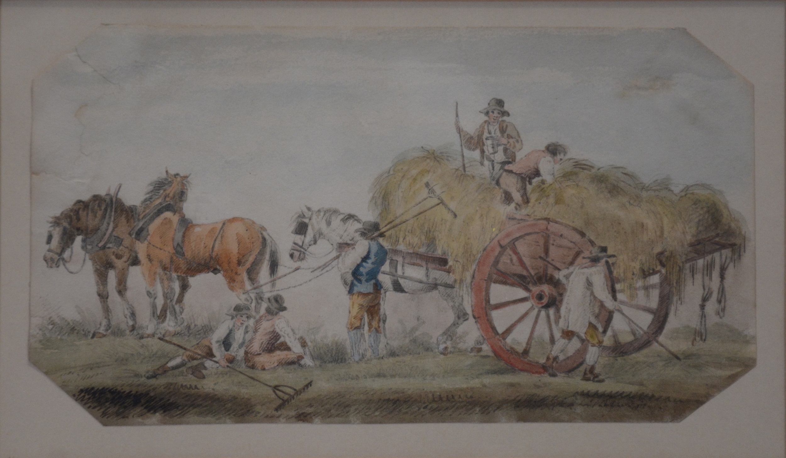 William Henry Pyne | Loading a hay cart | MutualArt