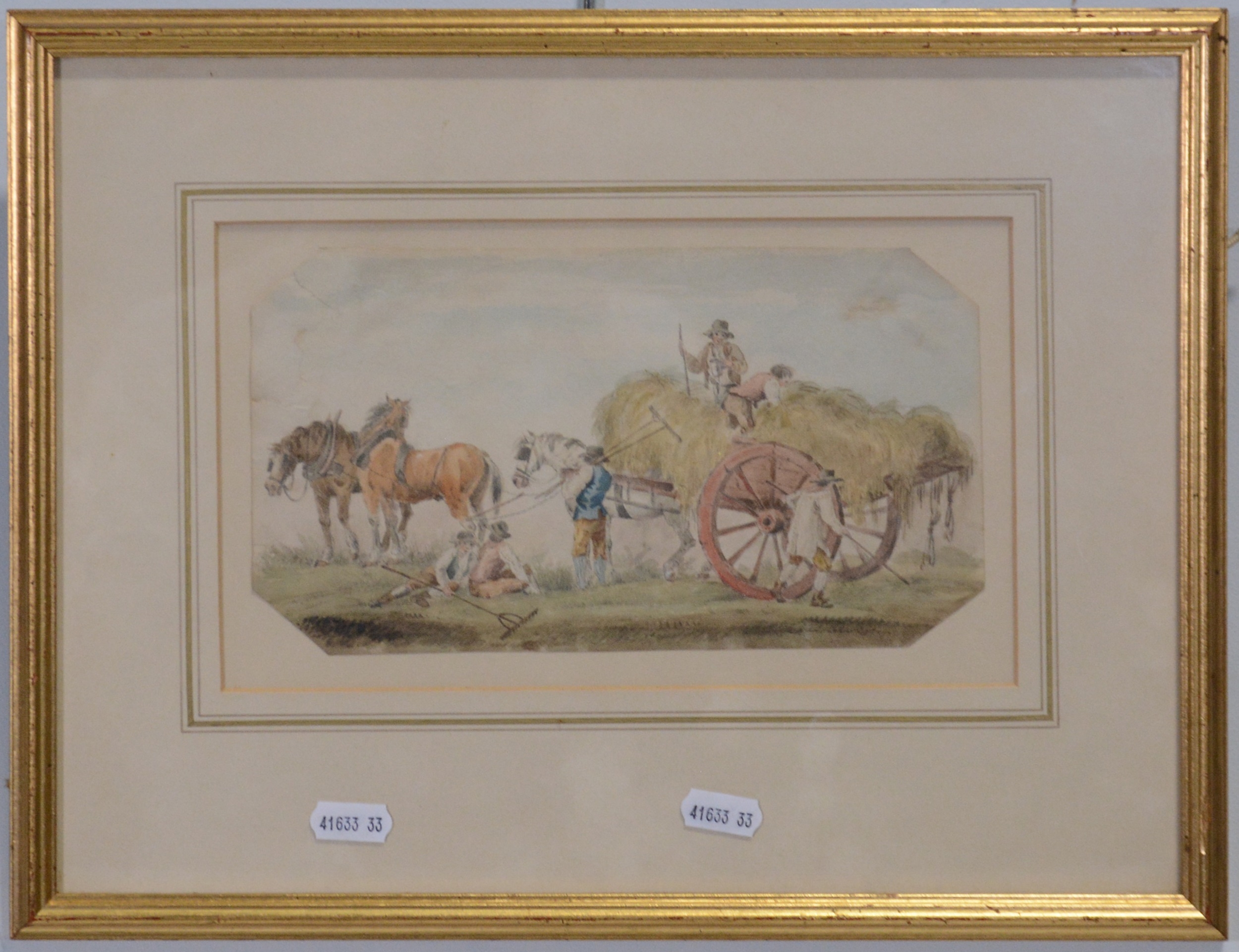 William Henry Pyne | Loading a hay cart | MutualArt