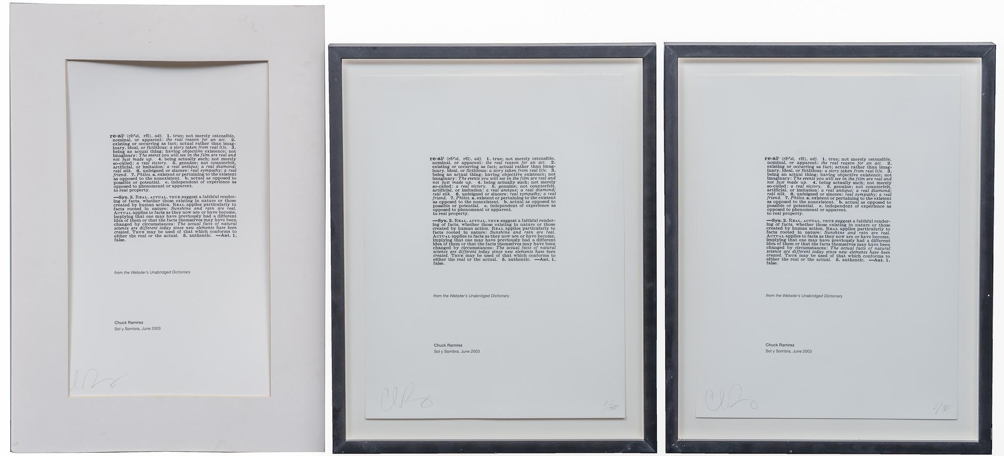 Chuck Ramirez | 3 chuck ramirez Broadside prints | MutualArt