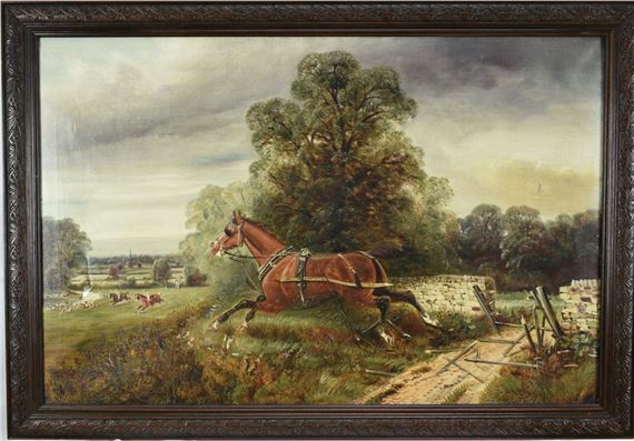 Edward Priestley | A runaway cart horse chasing the hunt (19th Century ...