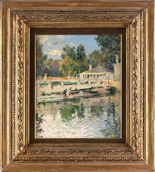 Segundo Matilla Marina | Figures by a city pool | MutualArt