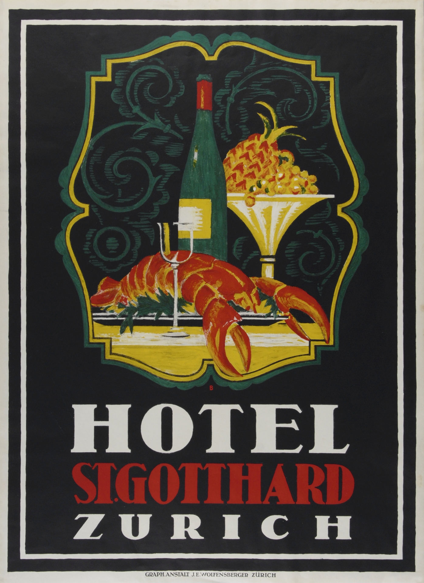 Otto Baumberger | Poster. Hotel St. Gotthard Zürich (1917) | MutualArt
