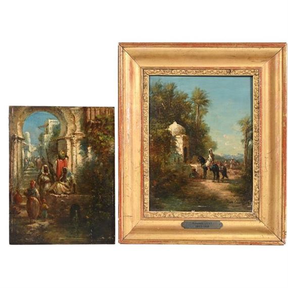 Alphonse Lévy | 2 orientalist scenes animated with characters | MutualArt