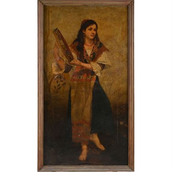 French School, 19th Century | Portrait of a gypsy woman with a ...