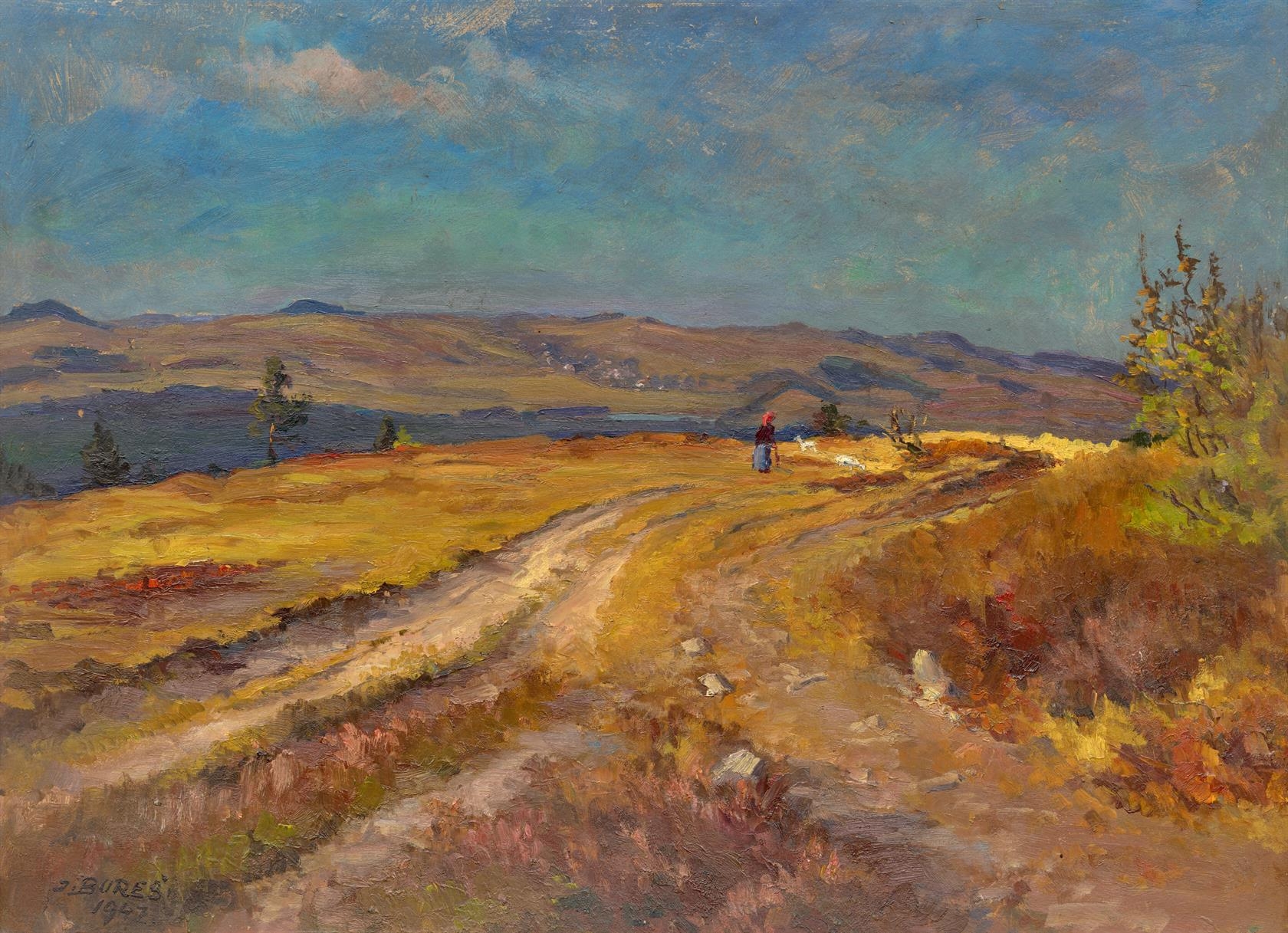 Jaroslav Bureš | KRAJINA S PASAČKOU KOZ (1947) | MutualArt