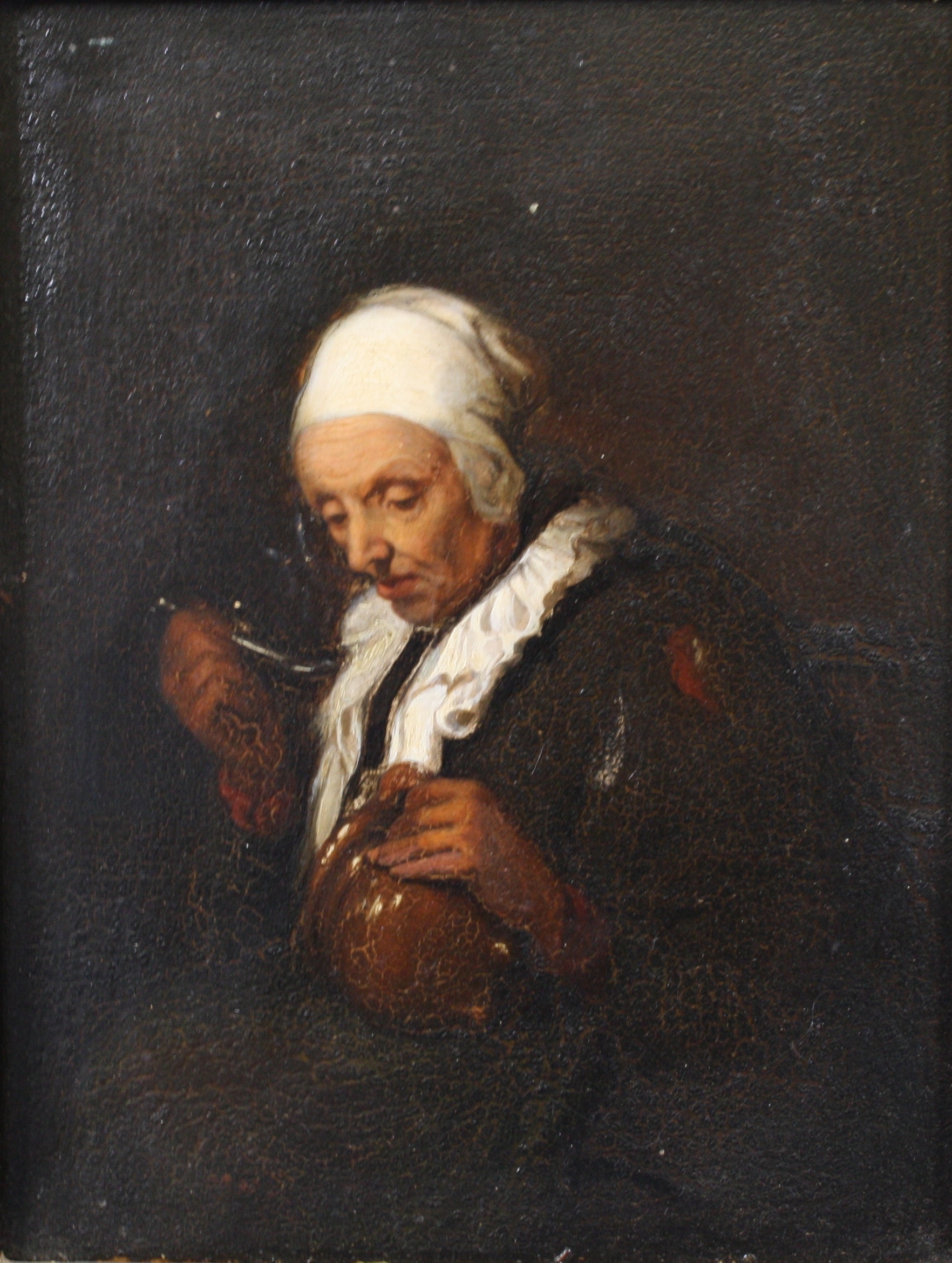 William Edward Frost | Old woman eating from a porridge pot after G ...