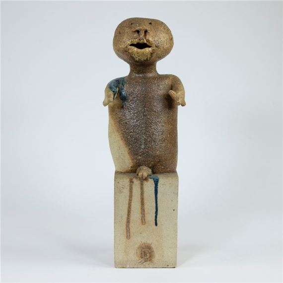 Yves Rhayé | ceramic sculpture of a seated figure | MutualArt