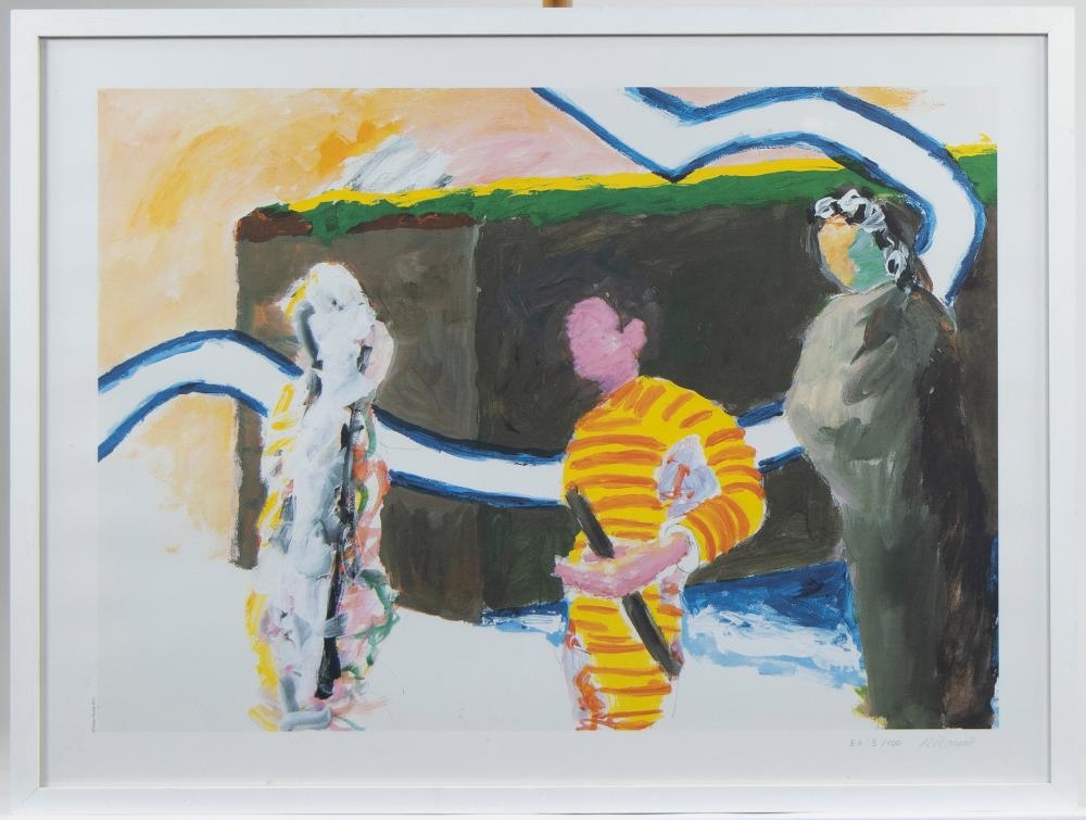 Roger Raveel | color lithograph A Difficult Conversation | MutualArt