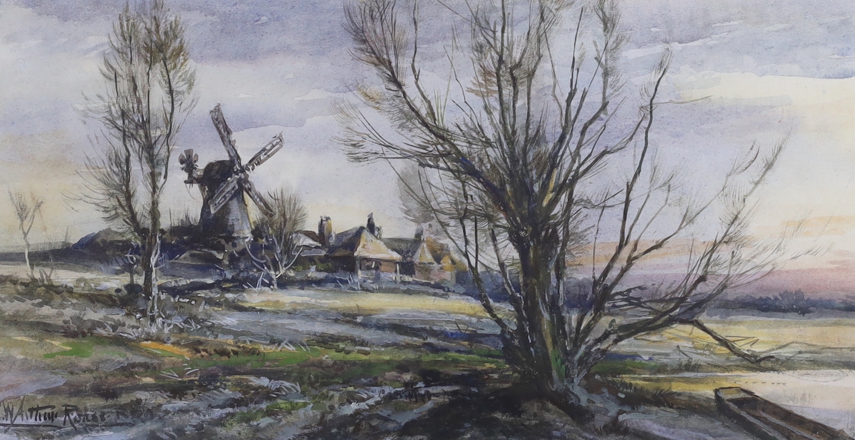 Robert William Arthur Rouse | Windmill in a winter landscape | MutualArt