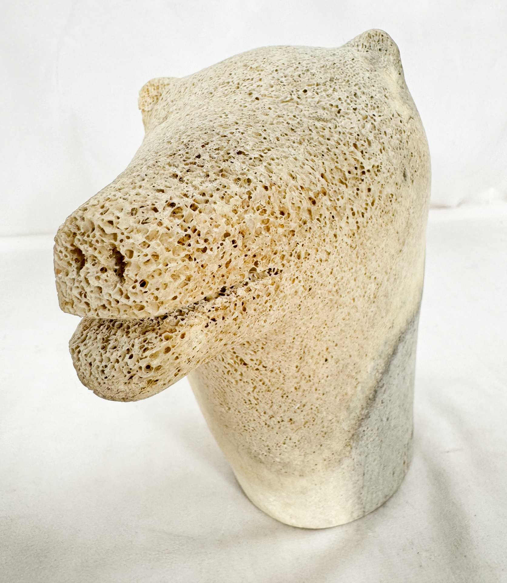 Inuit School, 20th century | Inuit bone bear head carving - c1970 ...