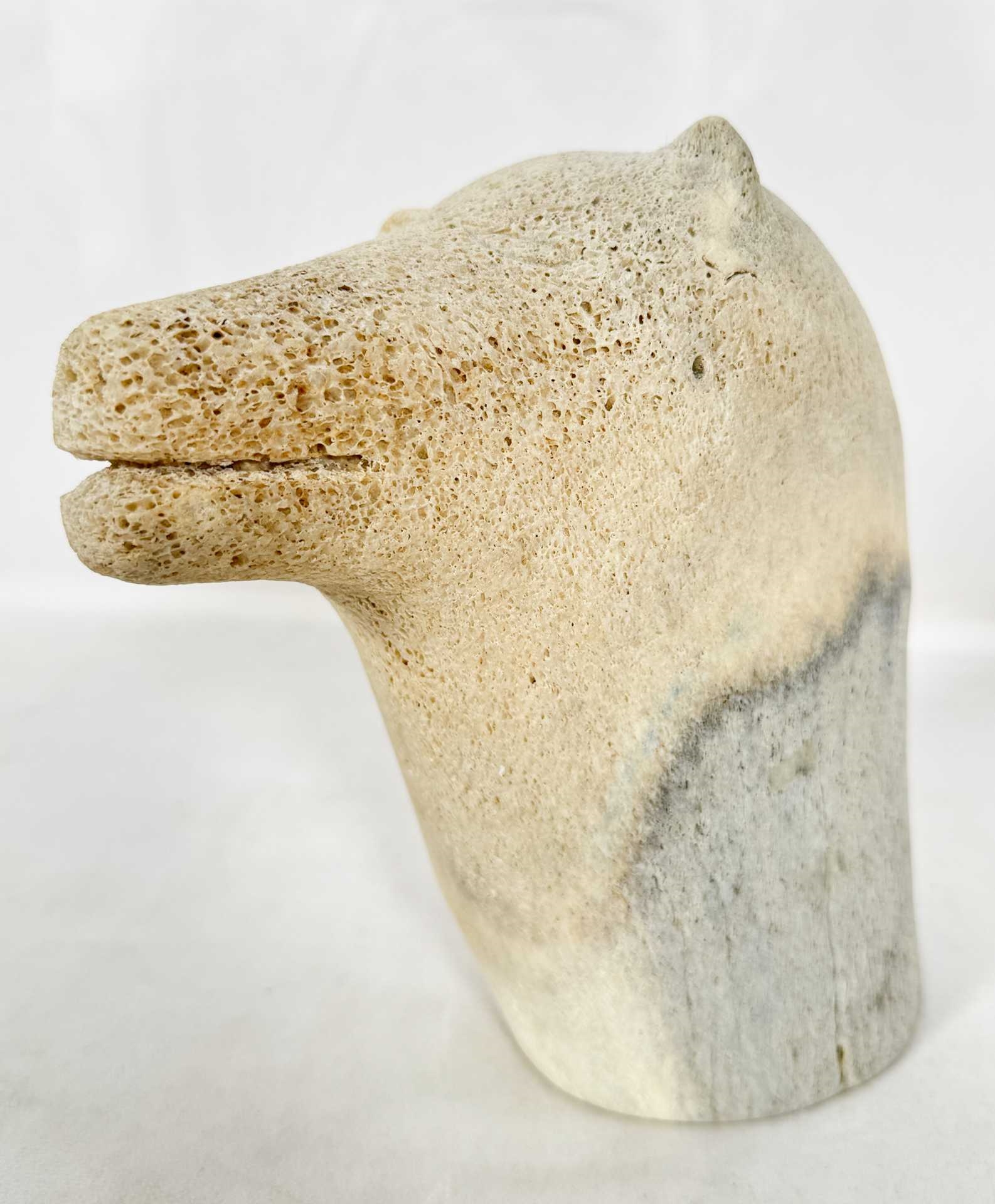 Inuit School, 20th century | Inuit bone bear head carving - c1970 ...